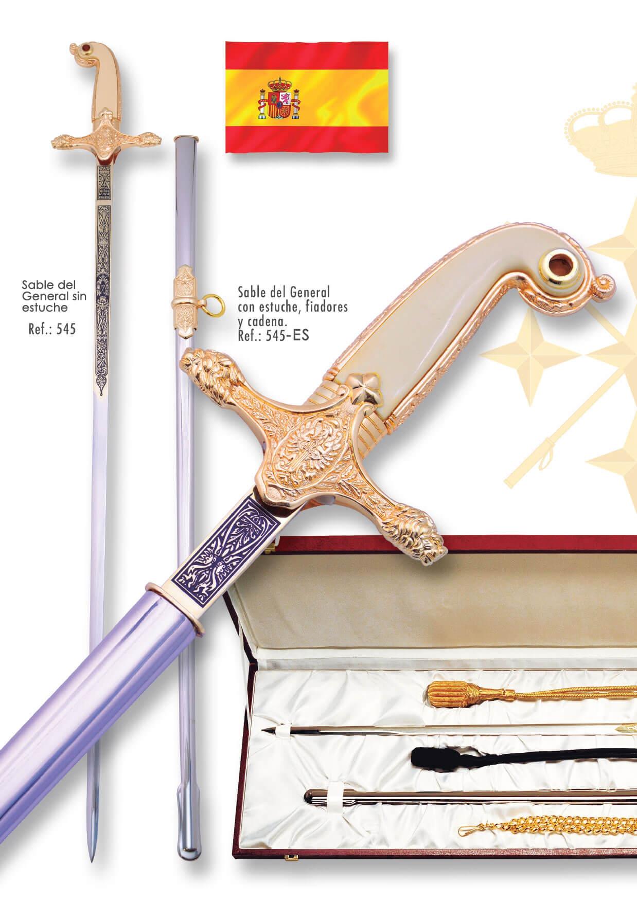 SABRE GENERAL DE ARMEE ESPAGNOLE SWORDS FROM TOLEDO - ÉpÉes sables, 545 ...